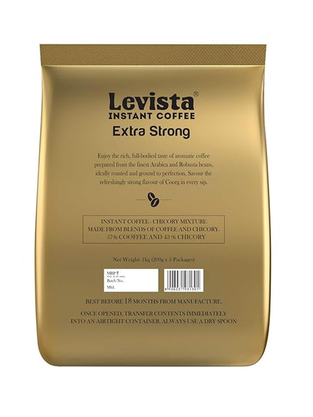 Extra Strong Instant Coffee Pillow Pack 1 Kg | Levista Coffee